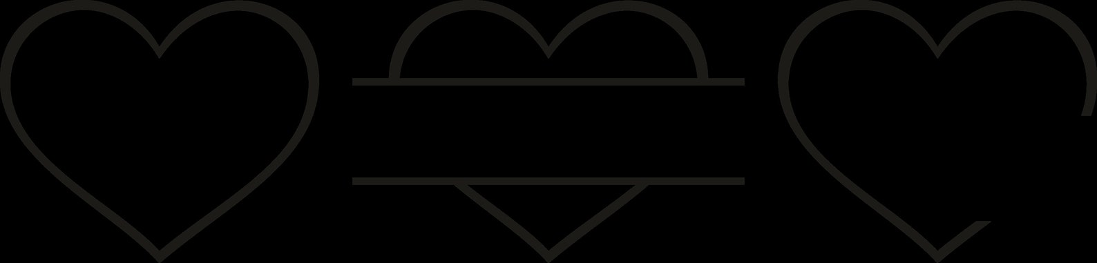 Open Heart Frame Svg Heart Border Split - Etsy