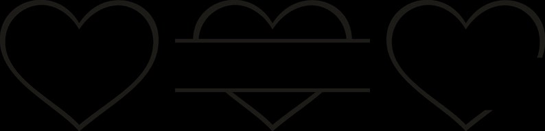 Open Heart Frame Svg Heart Border Split - Etsy