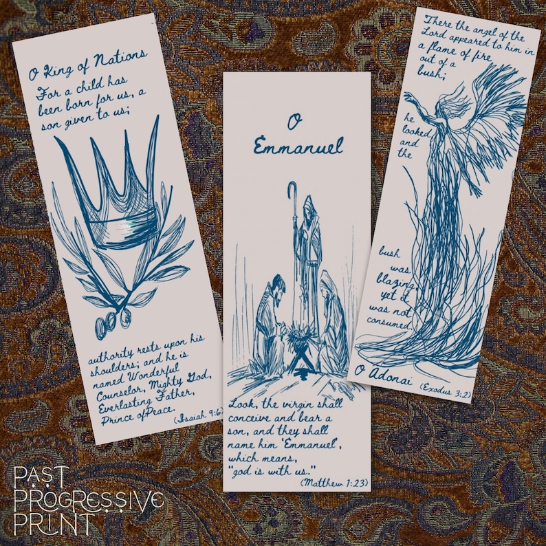 O Antiphons Catholic Advent Bookmark Orthodox Christian Line Art ...