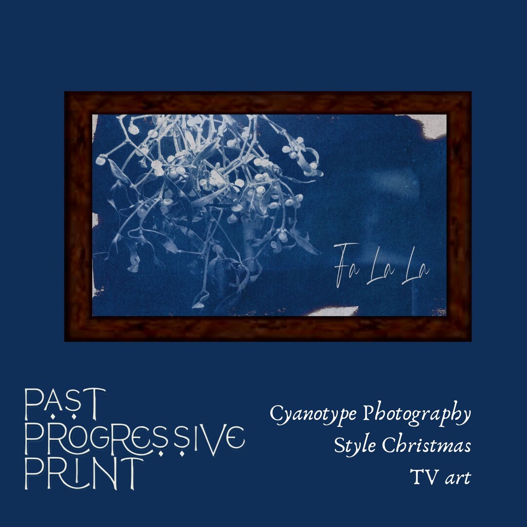 Cyanotype Blue Christmas TV Art Samsung Frame TV Art Pack - Etsy