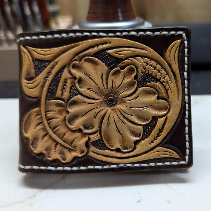 Tooled Western Wallet - Etsy