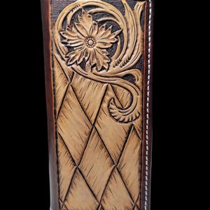 Handmade Hand Tooled Leather Roper Wallet - Etsy