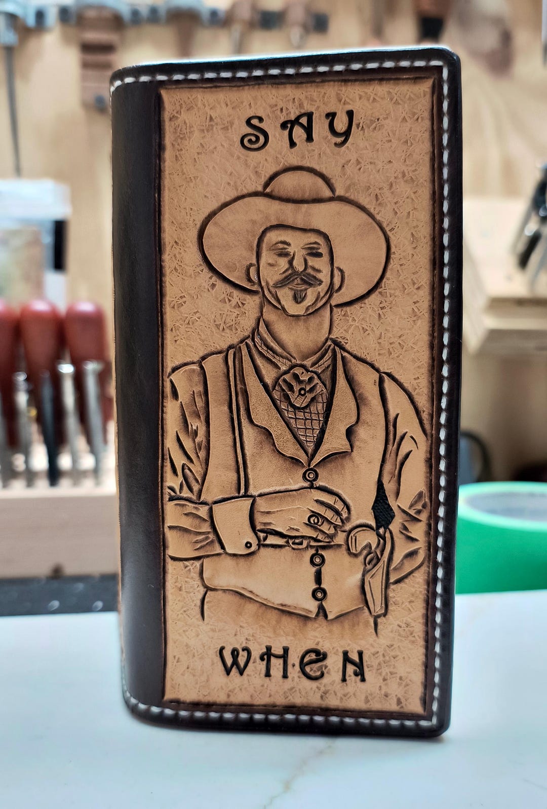 Handmade Tooled Roper Wallet - Etsy