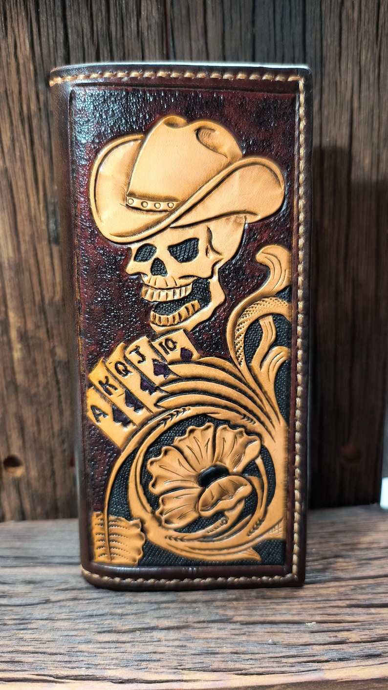 Handmade Tooled Roper Wallet - Etsy