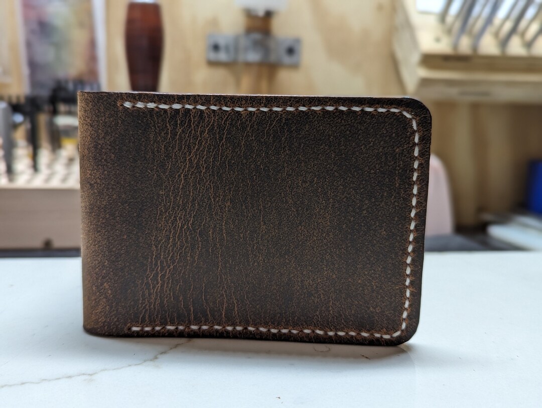Handmade Leather Bi-fold Wallet - Etsy