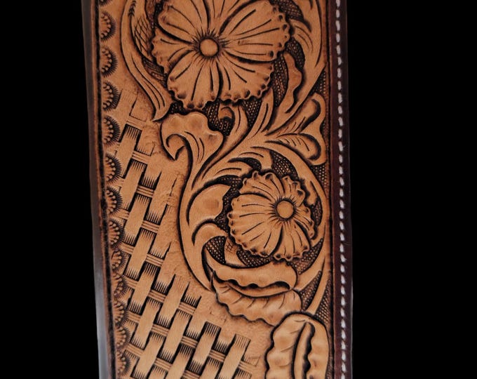 Handmade Tooled Roper Wallet - Etsy
