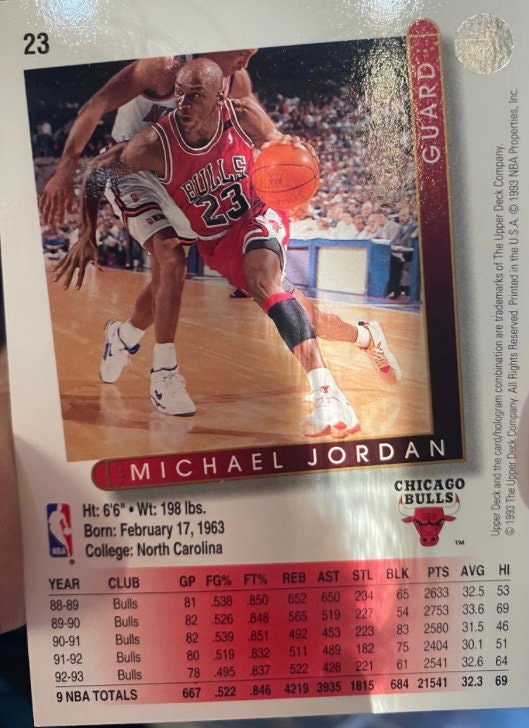 Michael Jordan Basketball Card - Etsy
