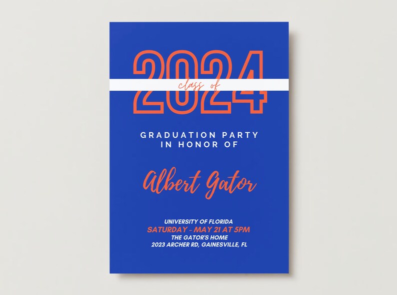 University of Florida Graduation Invite I UF Graduation Invitation I ...