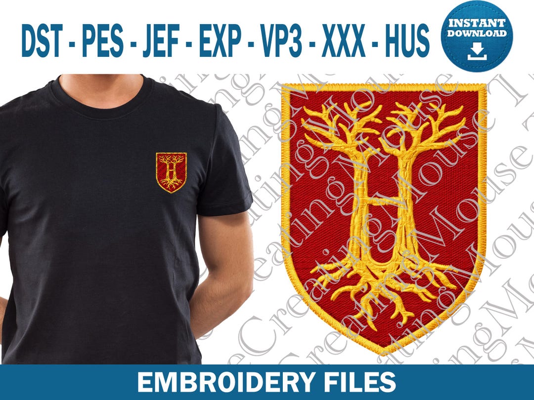 Wizard School Castle NEW Crest Emblem Embroidery Design Files DST PES ...
