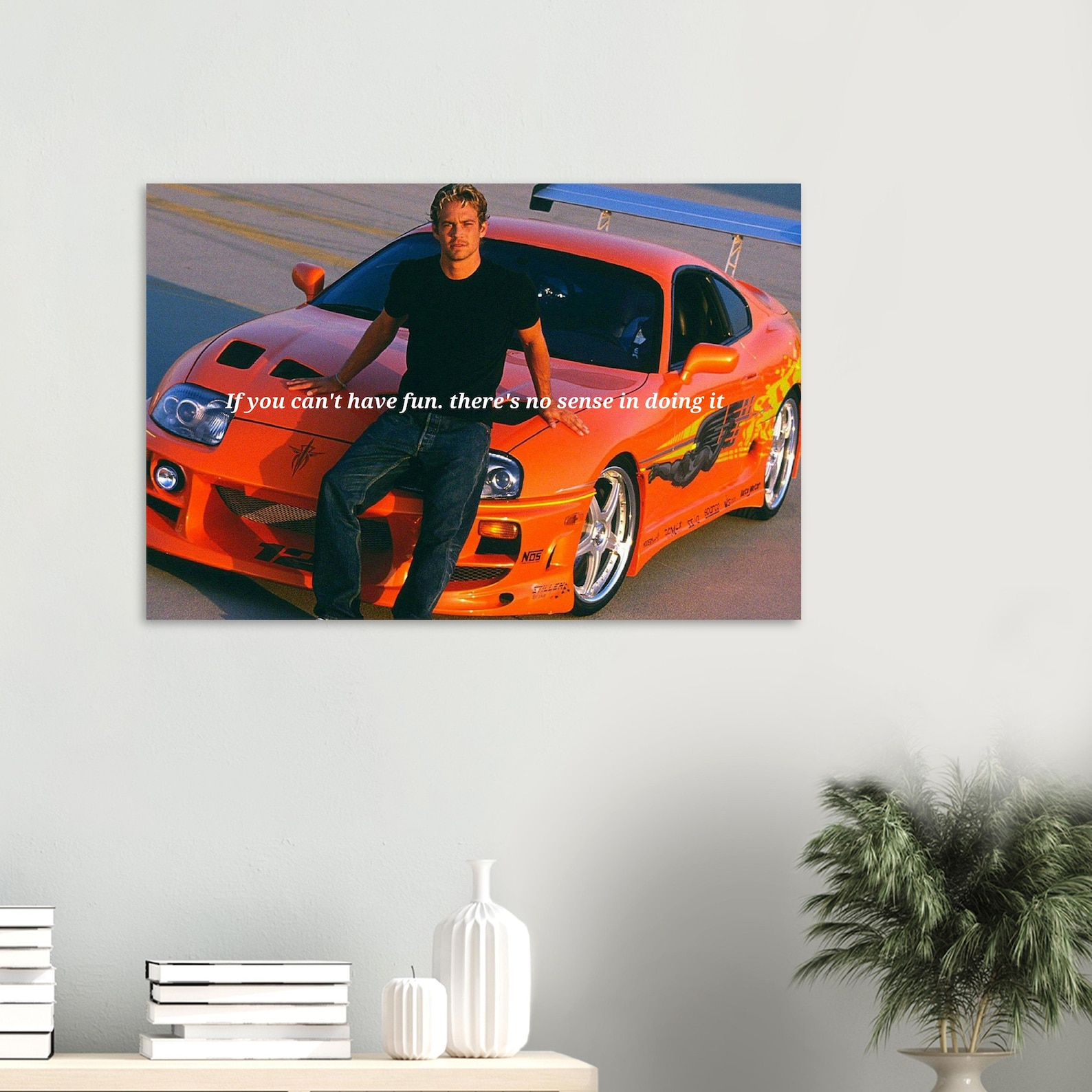 Paul Walker Toyota Supra Poster, Fast and Furious Wall Art, JDM Car ...