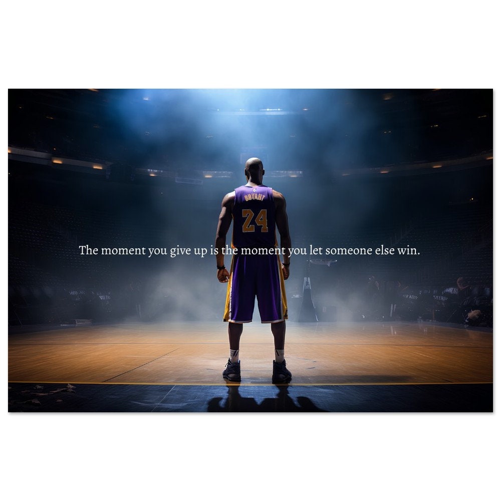 Kobe Bryant Poster Mamba Mentality Motivational Quote Poster for Office ...