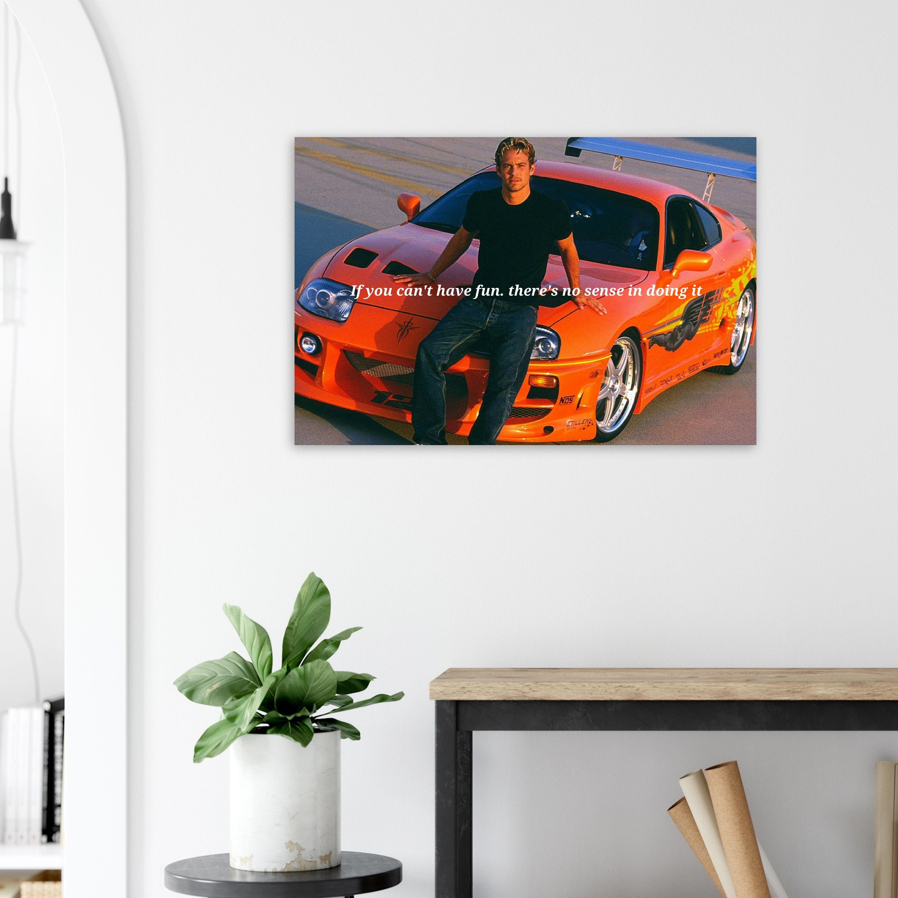 Paul Walker Toyota Supra Poster, Fast and Furious Wall Art, JDM Car ...
