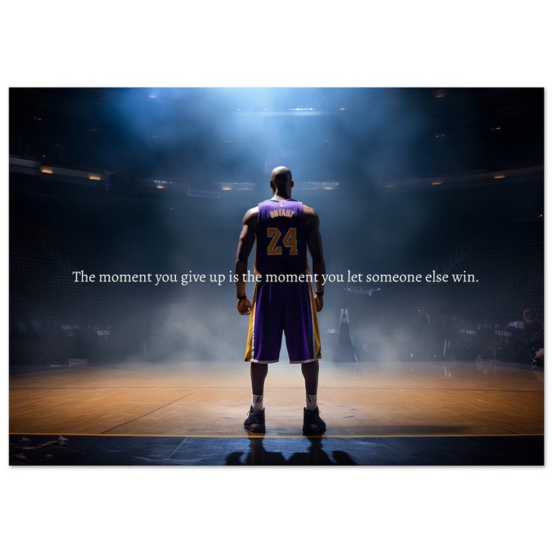 Kobe Bryant Poster, Mamba Mentality Wall Art, Motivational Quote Print ...