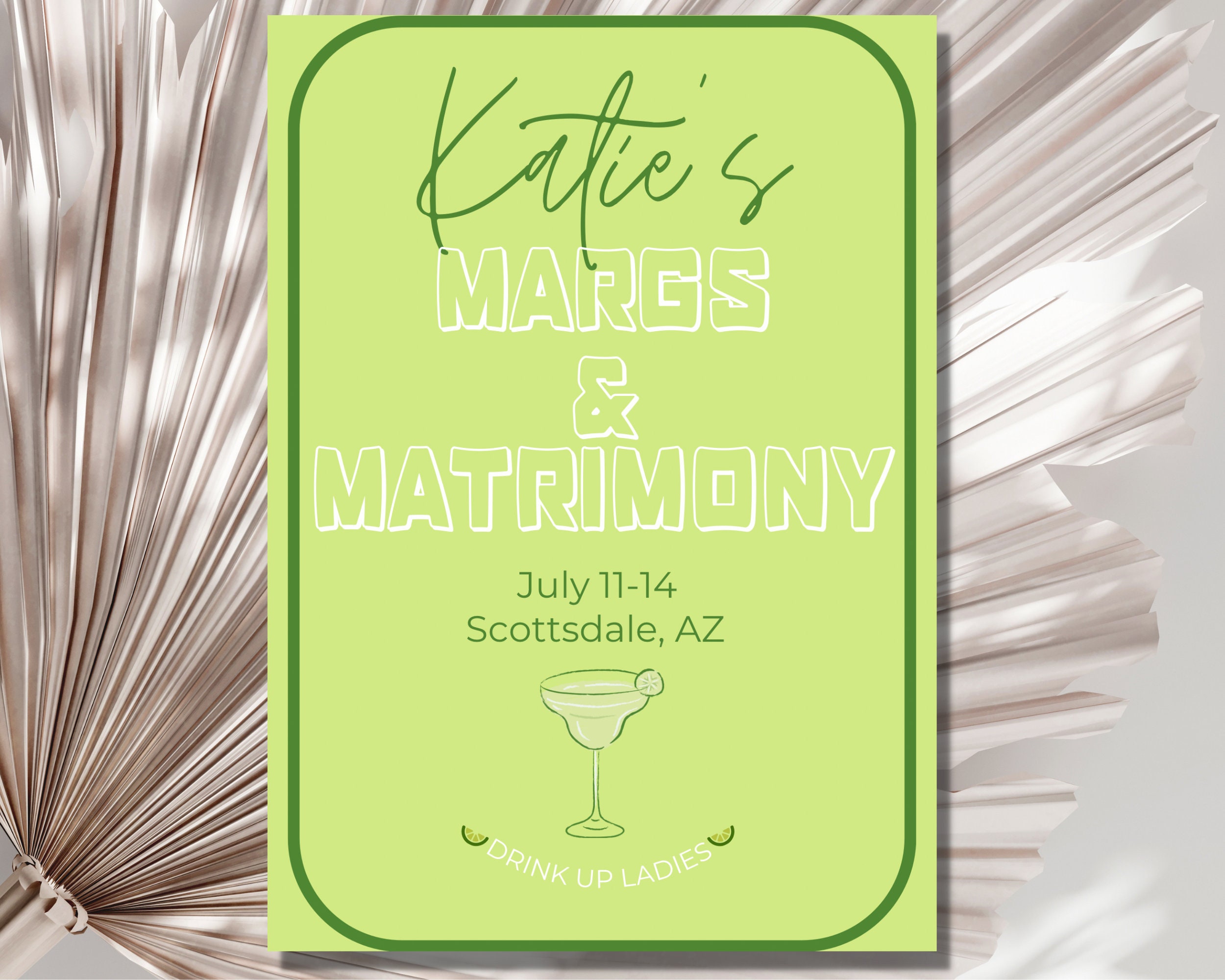 Margs & Matrimony Invitation and Itinerary Template, Bachelorette ...