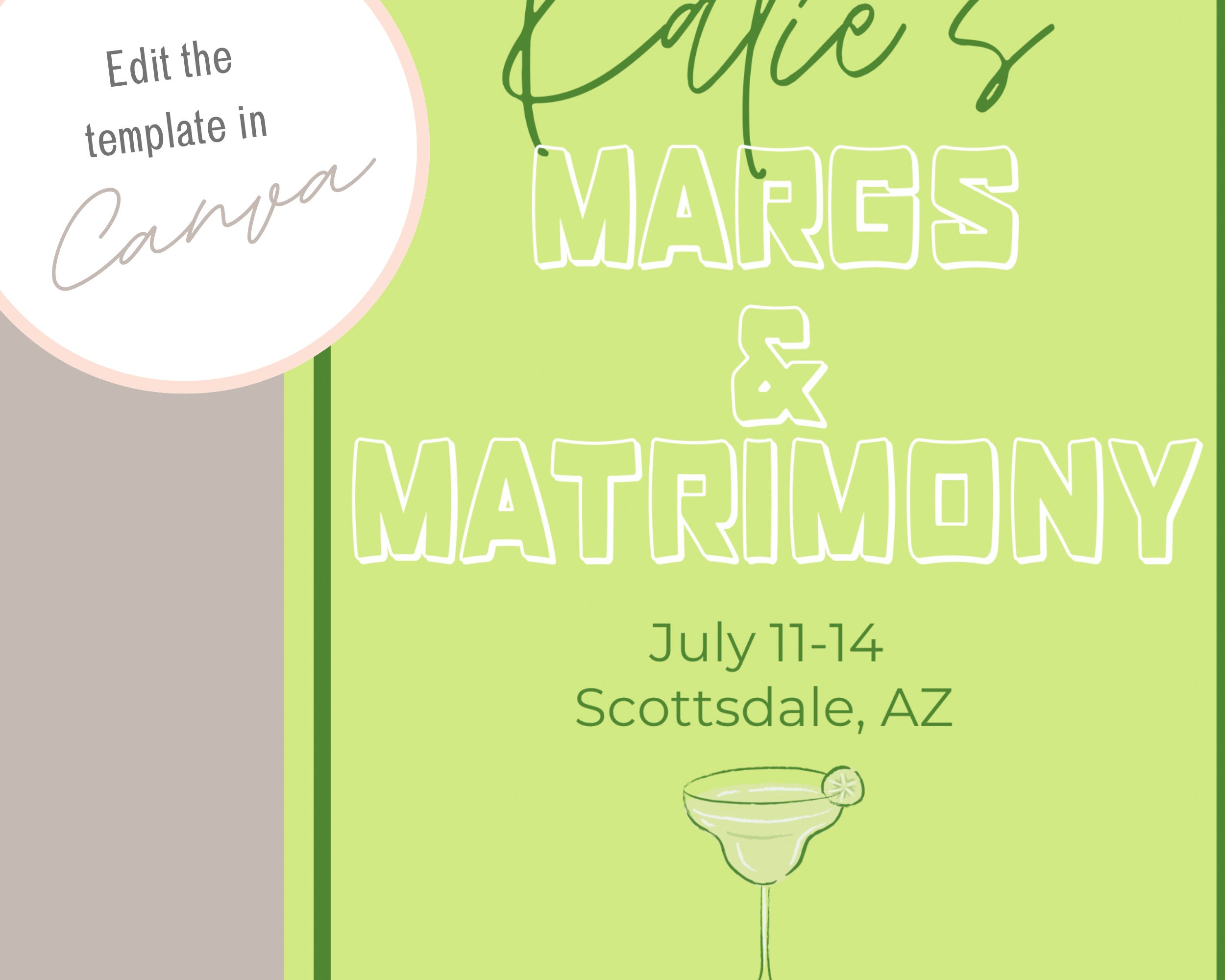 Margs & Matrimony Invitation and Itinerary Template, Bachelorette ...