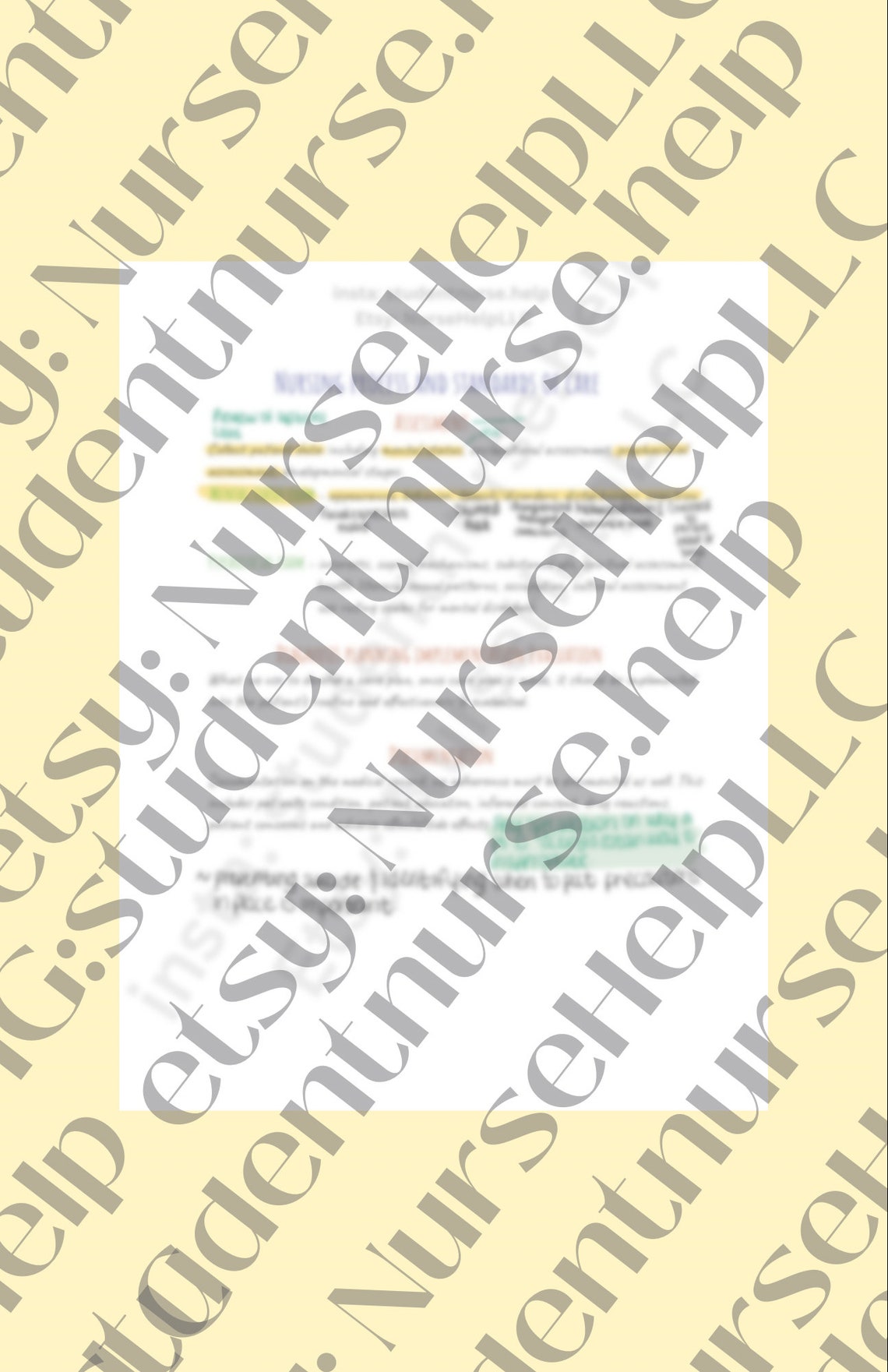 Mental Health Nursing Notes: Nursing Process & Standards of Care - Etsy