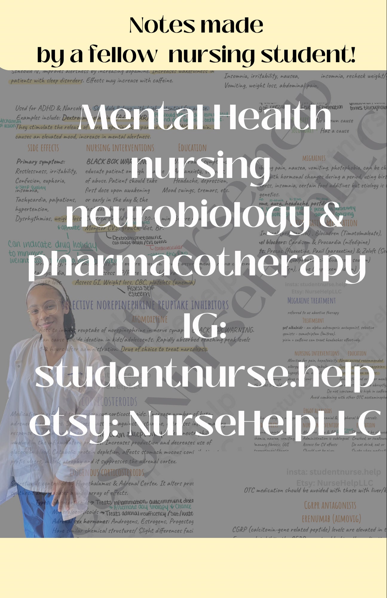 Mental Health Nursing Notes: Neurobiology & Pharmacotherapy - Etsy