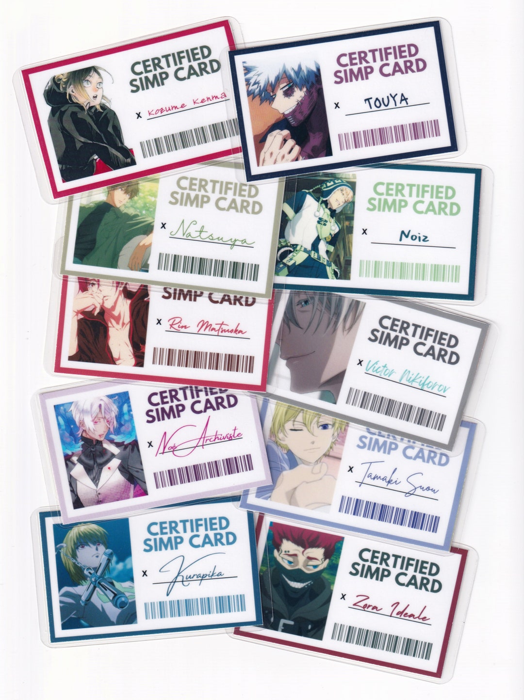 Certified Simp Card customizable Anime Character Simp id Card - Etsy