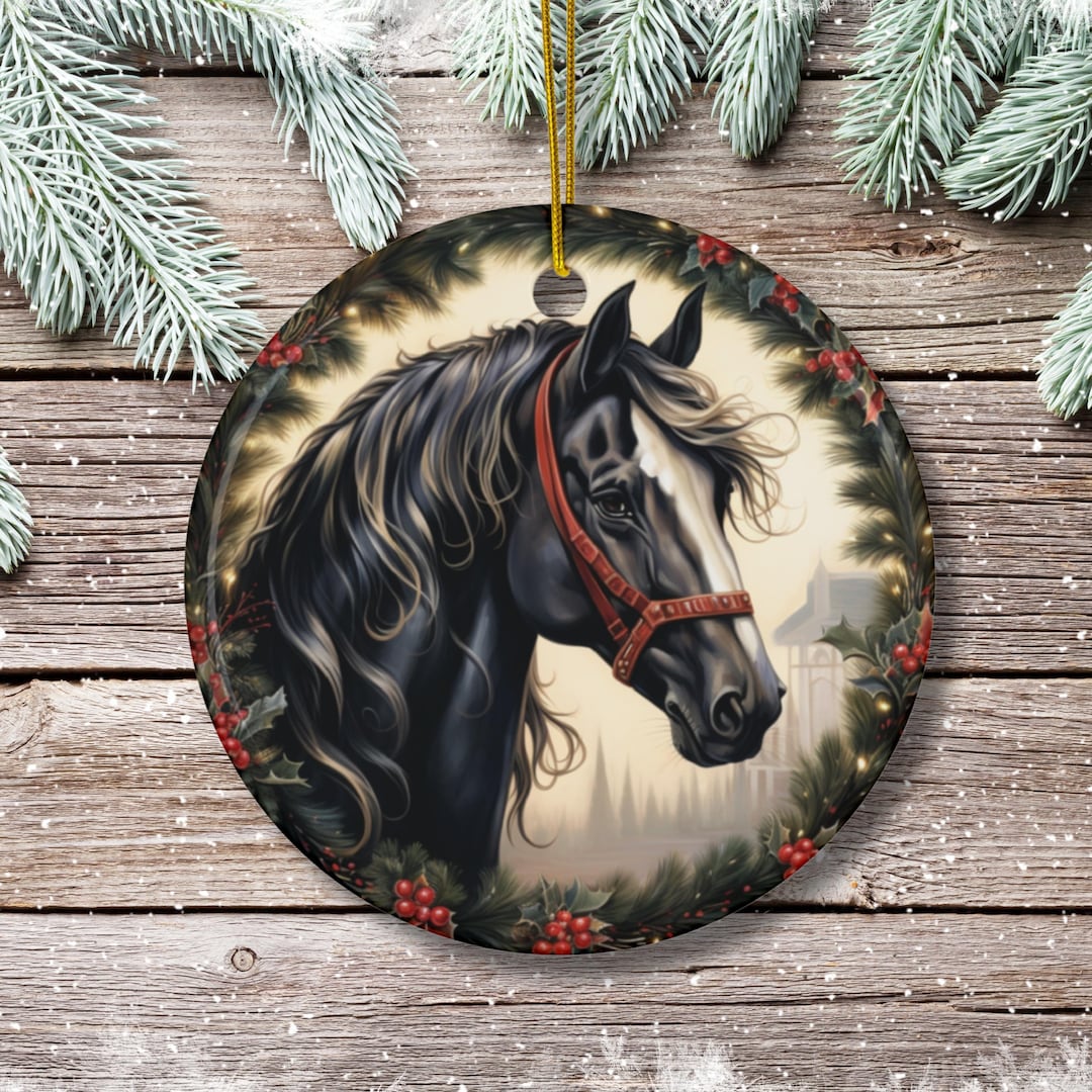 Ceramic Ornament, Horse Christmas Tree Decoration for Horse Lovers ...
