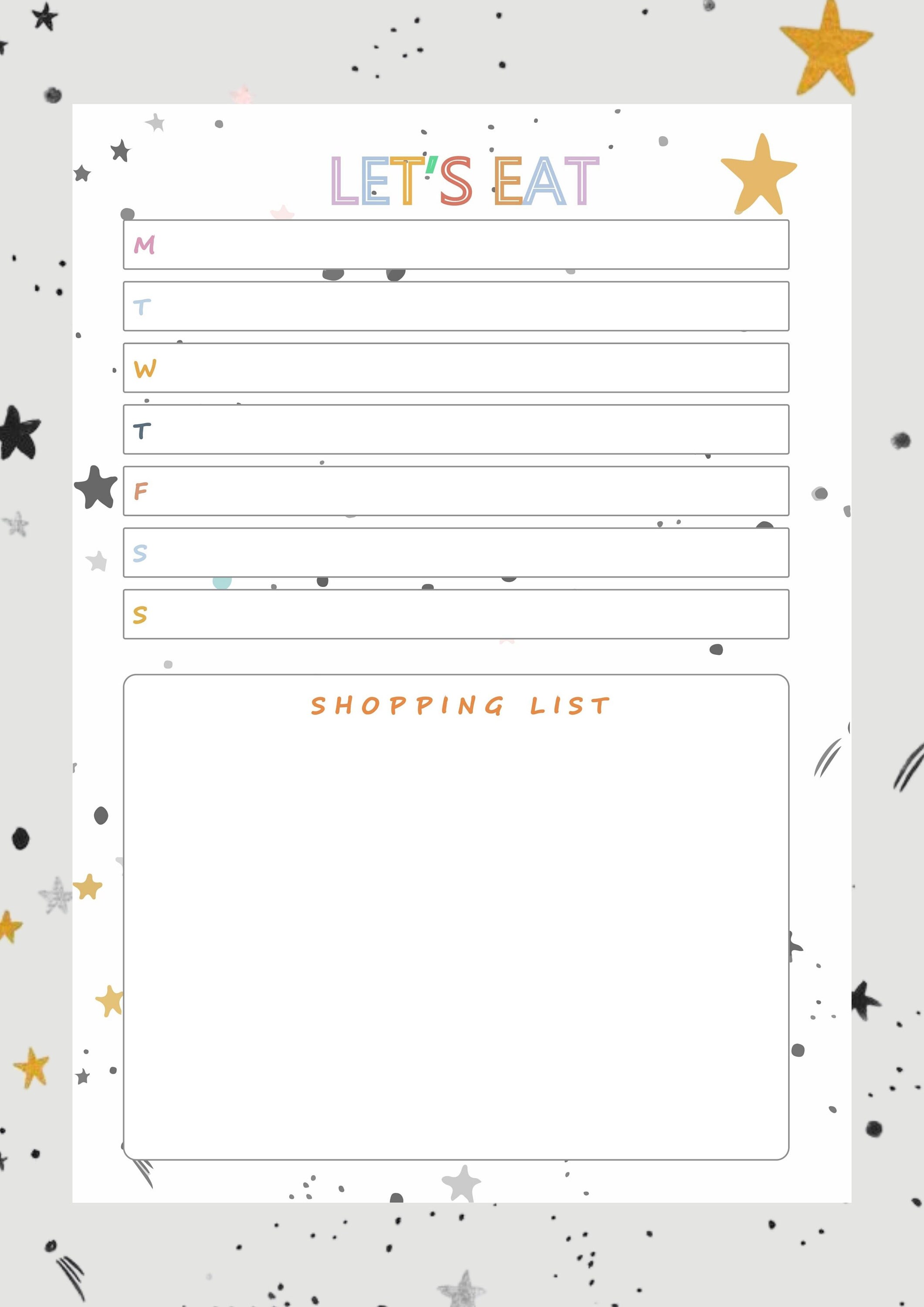 Printable Weekly Meal Planner Landscape Food Diary Meal - Etsy
