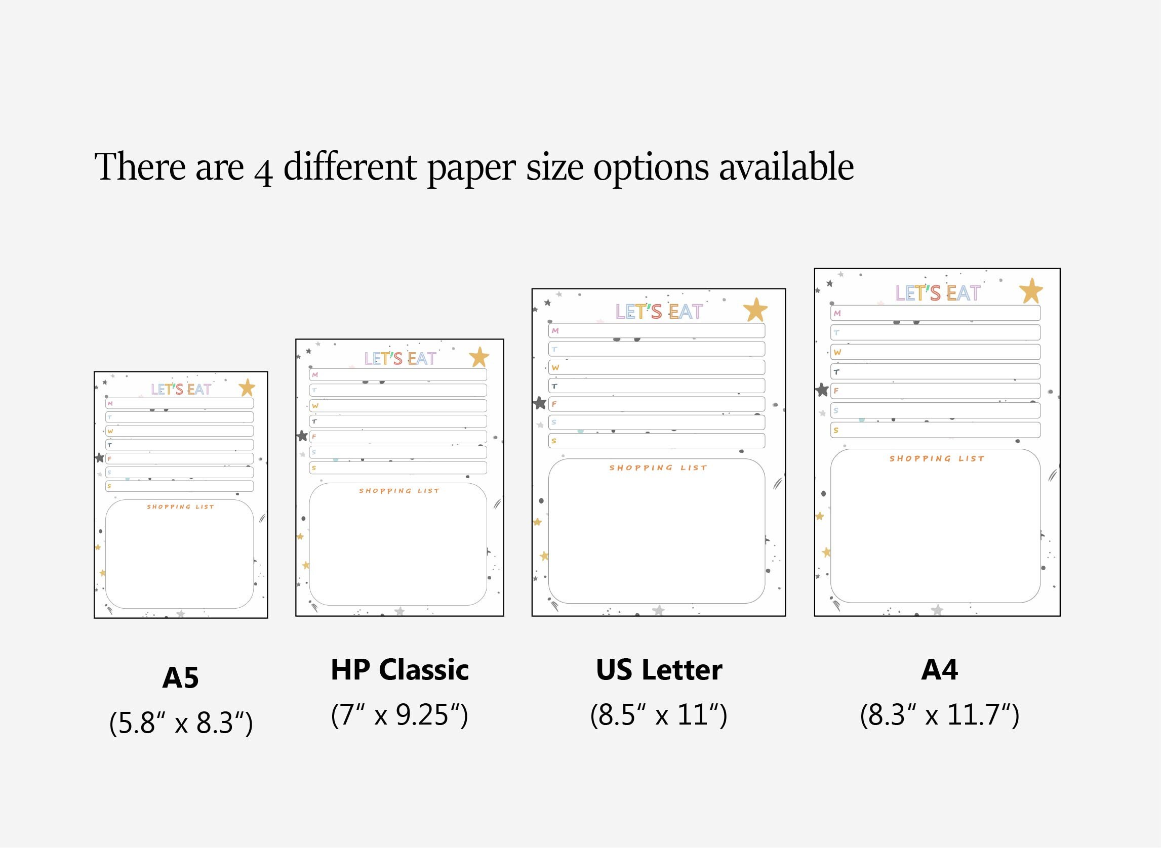 Printable Weekly Meal Planner Landscape Food Diary Meal - Etsy