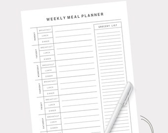 Printable Meal Planner Editable Pdf - Etsy