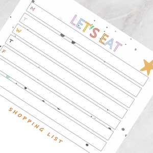 Printable Weekly Meal Planner Landscape Food Diary Meal - Etsy
