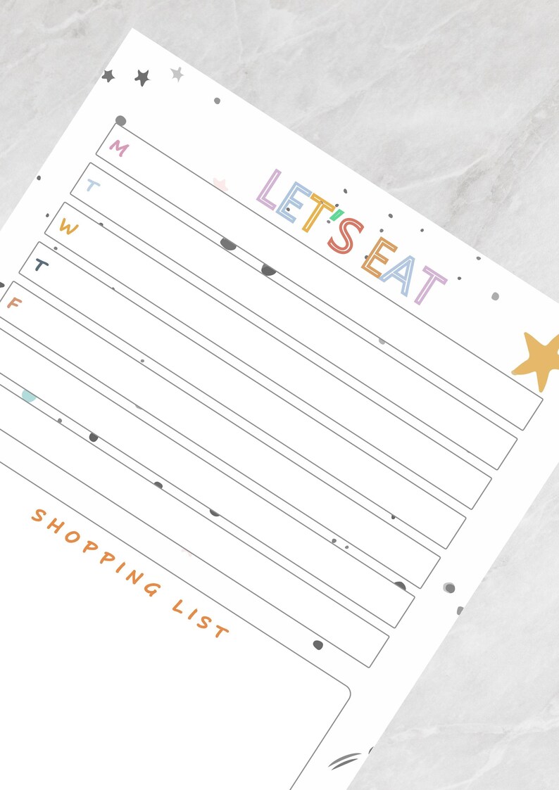 Printable Weekly Meal Planner Landscape Food Diary Meal - Etsy
