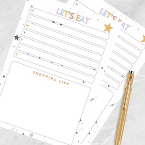 Printable Weekly Meal Planner Landscape Food Diary Meal - Etsy