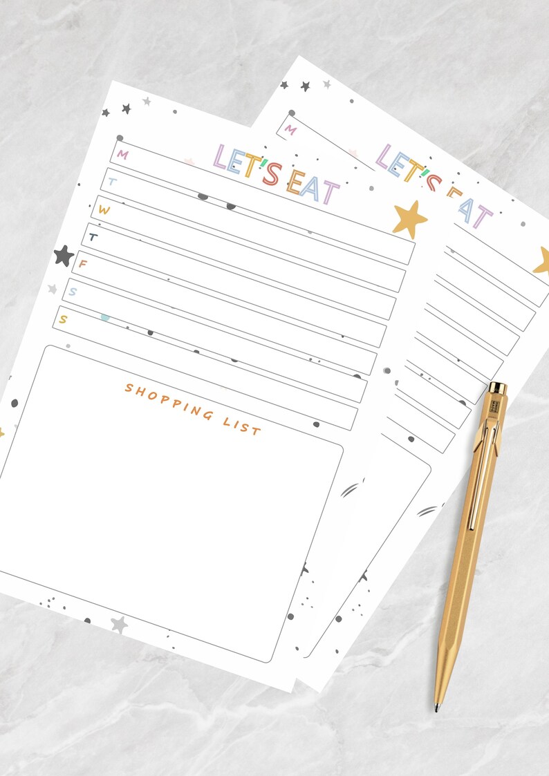 Printable Weekly Meal Planner Landscape Food Diary Meal - Etsy