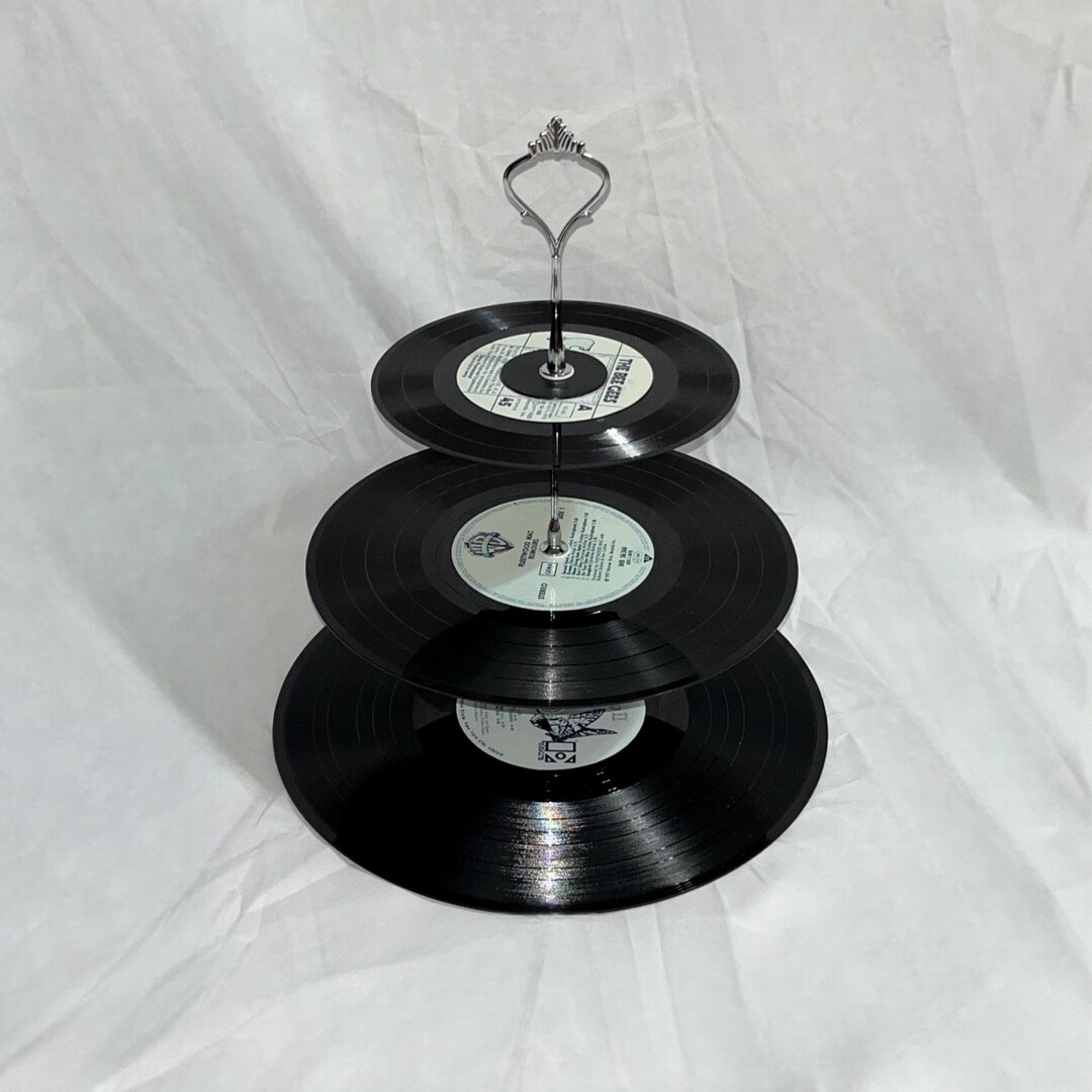 Retro Vinyl Record 3 Tier Cupcake Stand. Cookie Stand. Pastry Stand ...
