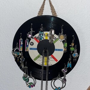 Custom Vinyl Record Earring Display Hanger, Upcycled 7” Vinyl Record ...