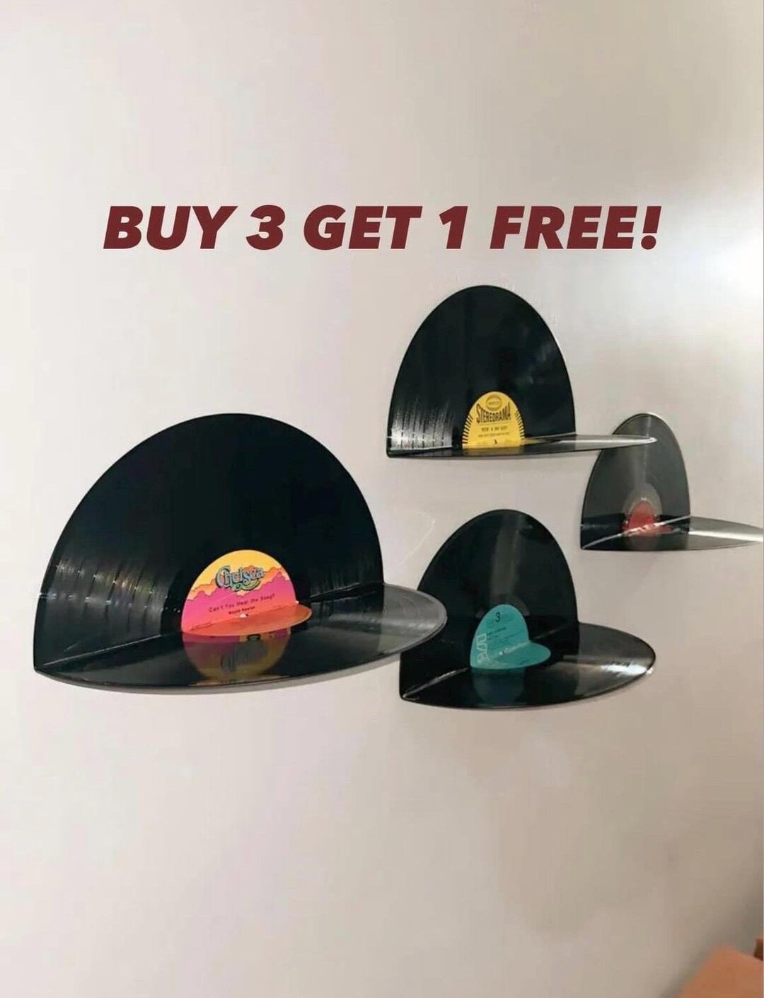 BUY 3 GET 1 FREE!! Vinyl Record Shelf!! Retro Vinyl Record Wall Decor ...