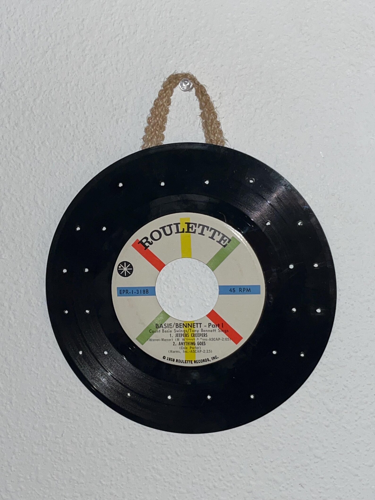 Custom Vinyl Record Earring Display Hanger, Upcycled 7” Vinyl Record ...