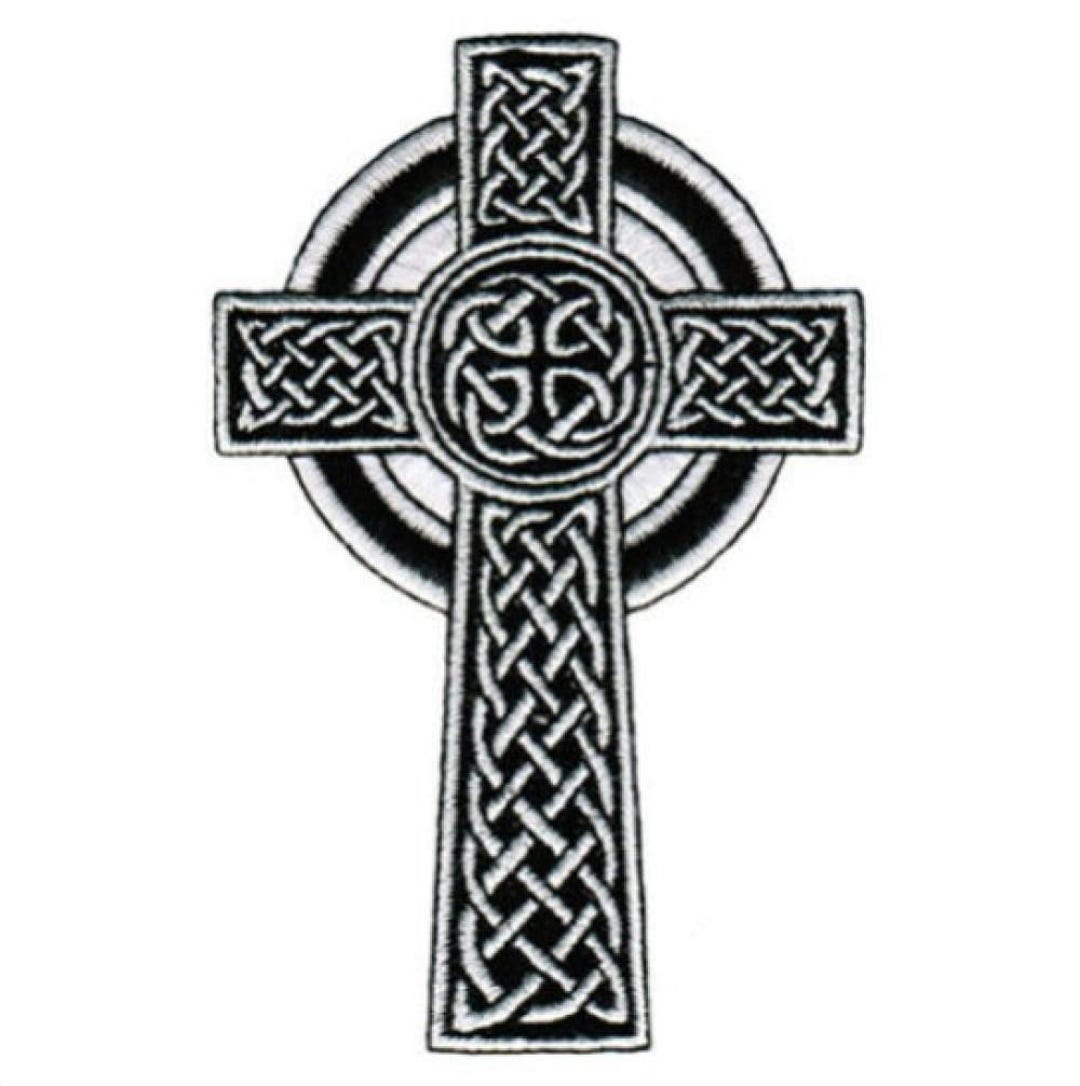 The Celtic Cross Round PATCH Holy Cross Embroidery Iron-on 4 X 2.5 ...