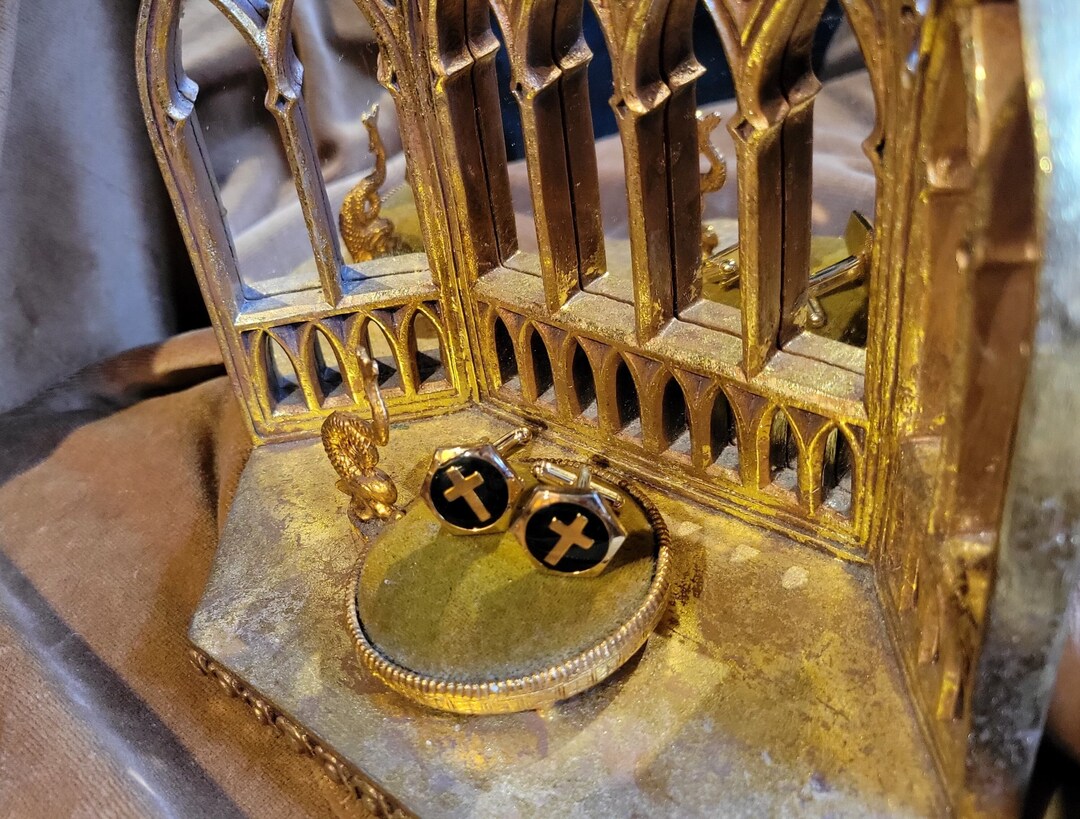 1950s Priest Black/gold Mourning Eternal Light Cufflinks - Etsy