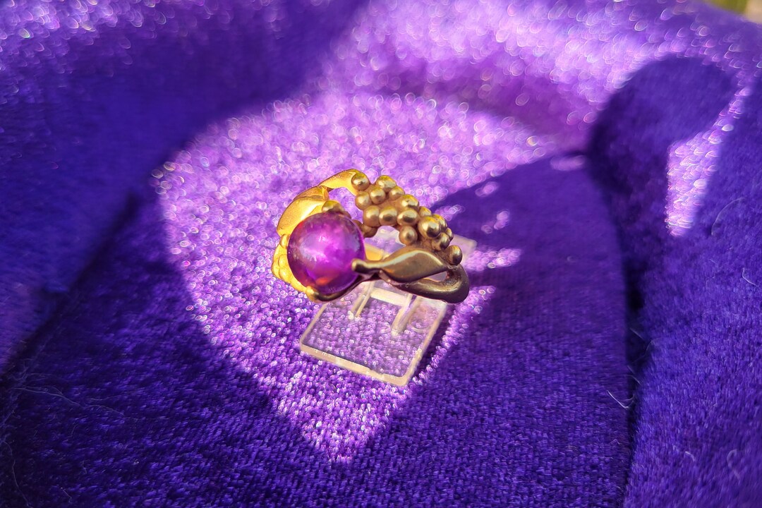 Amethyst Sphere Ancient Roman Style Ring - Etsy