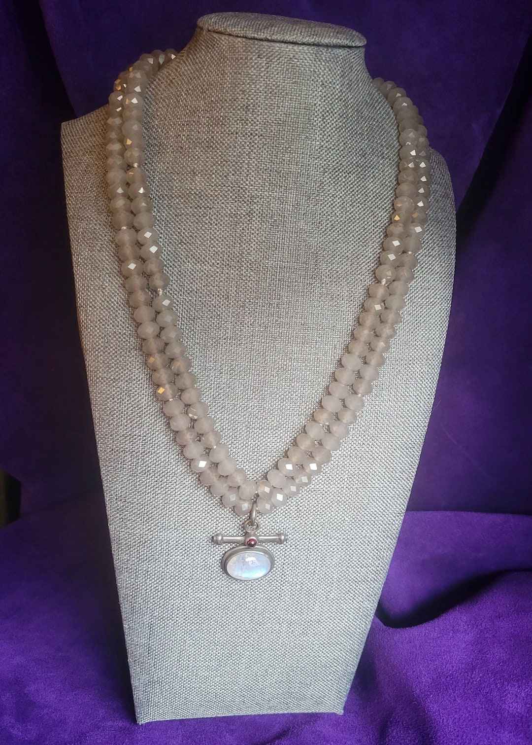 Moonstone Garnet Amulet - Etsy