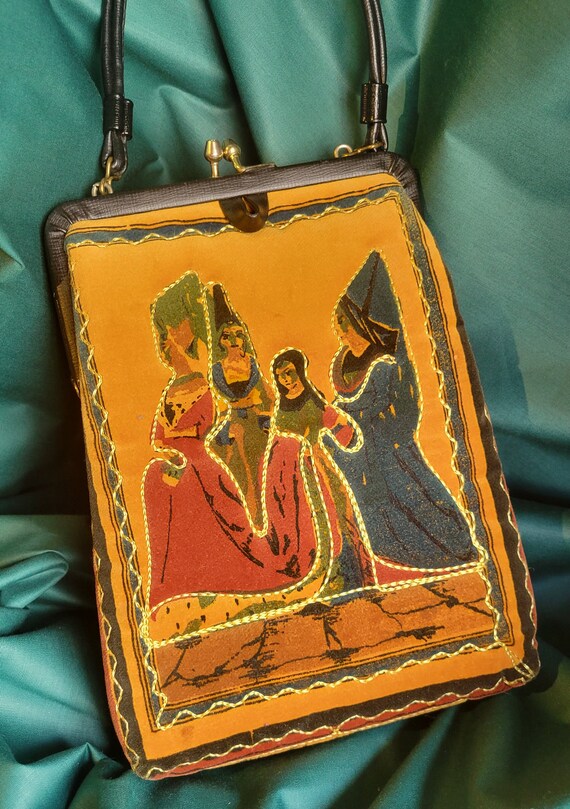 1950s Hand-Embroidered Orientalist Purse - Gem