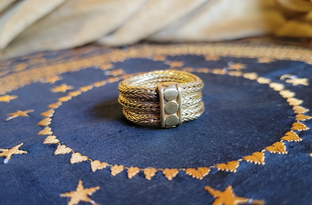 Trinity Band Gold Over Sterling Triple Foxtail Rope Ring Circa 1960s - Etsy