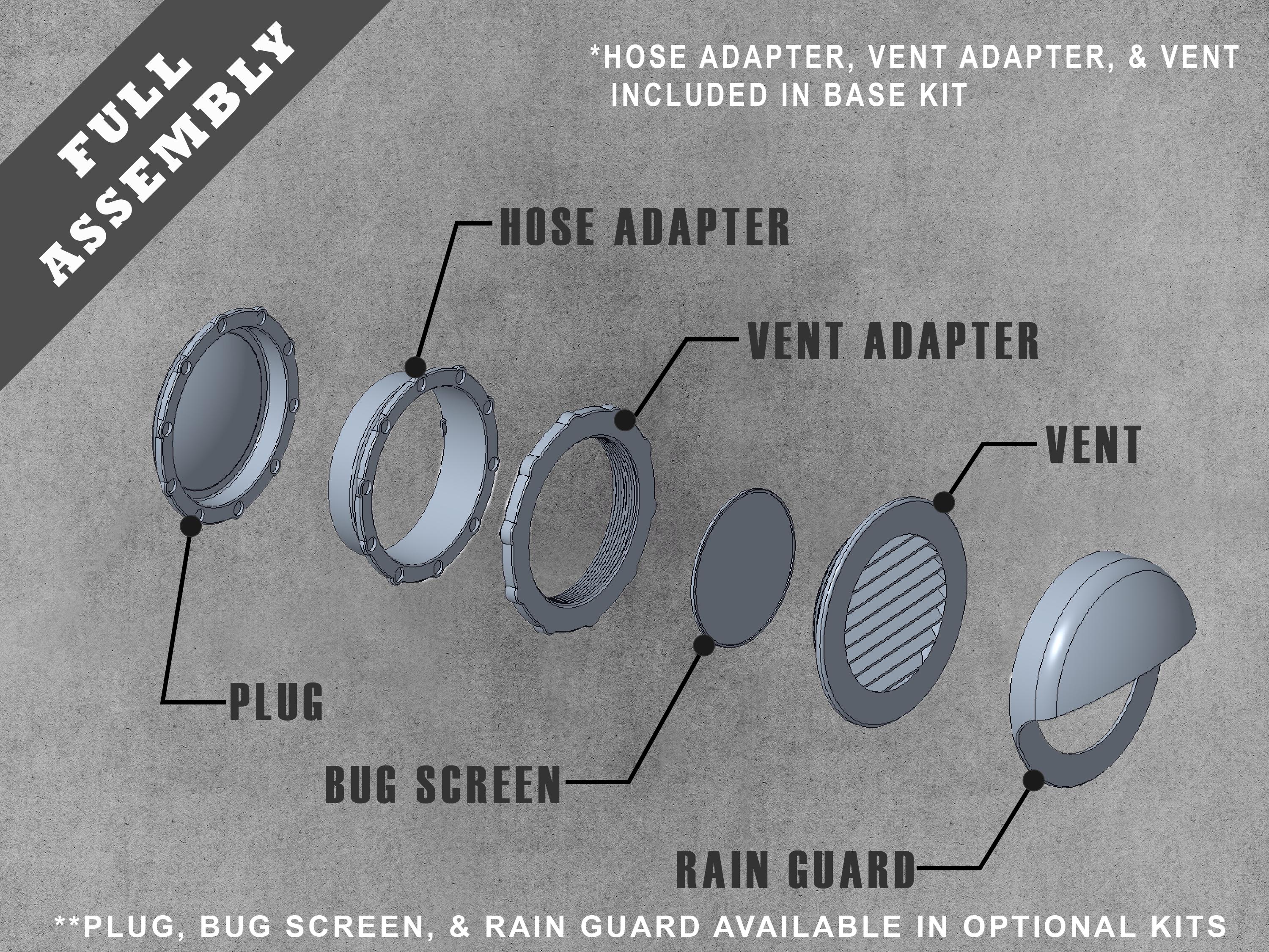 Ecoflow WAVE 2/wave 3 Hose Adapter Kit for Wall, Window, Sunroof ...