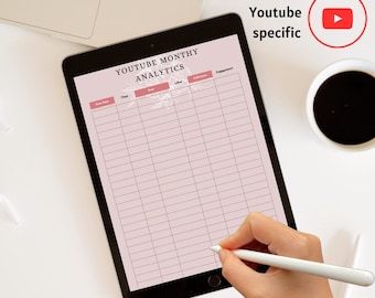 Youtube Monthly Analytics Tracker Youtube Tracker - Etsy