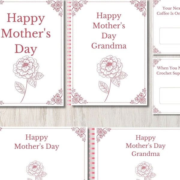 Printable Mother's Day Coloring Card Craft, DIY Card, Instant Download ...