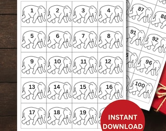 White Elephant Gift Exchange Number Cards Printable Instant Digital ...