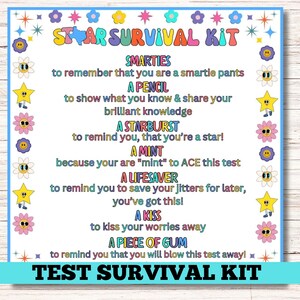 STAAR Testing Day Snack Tag Printable Classroom Treat Tag, Test ...