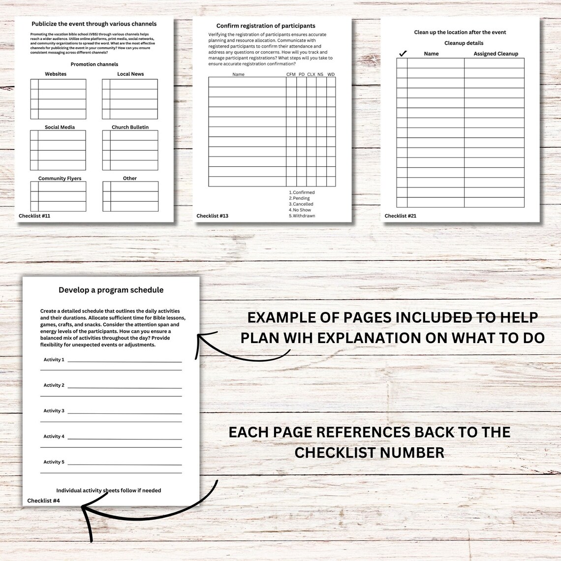VBS Planner Printable Bundle: Church Event Organizer (digital Download ...