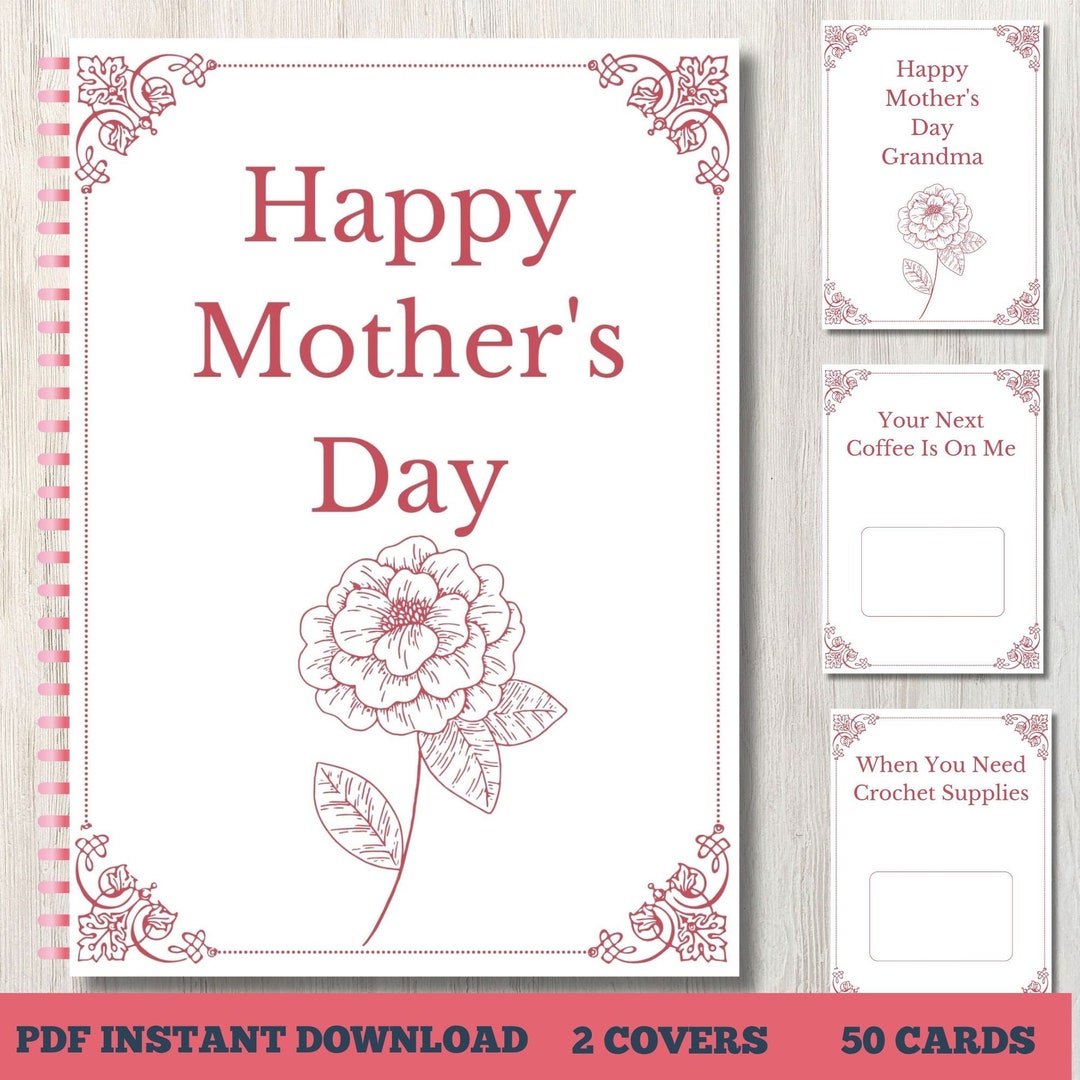 Mothers Day Gift Card Book , Mother’s Day Gift From Siblings, Printable ...