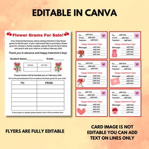 Editable Valentines Day Flower Gram Printable, Carnation Gram for ...
