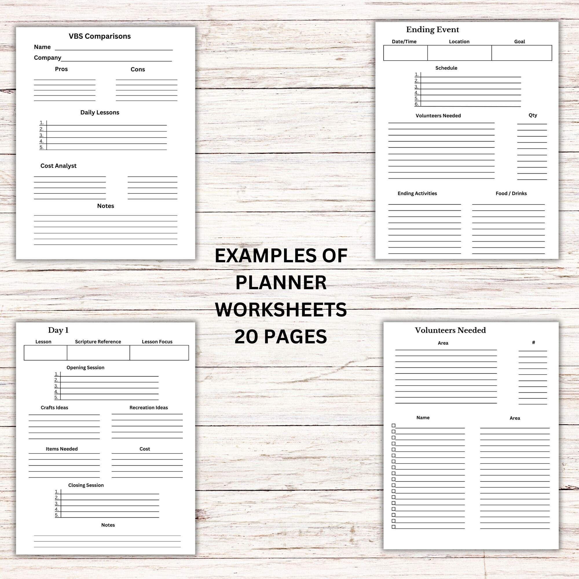 VBS Planner Printable Bundle: Church Event Organizer (digital Download ...