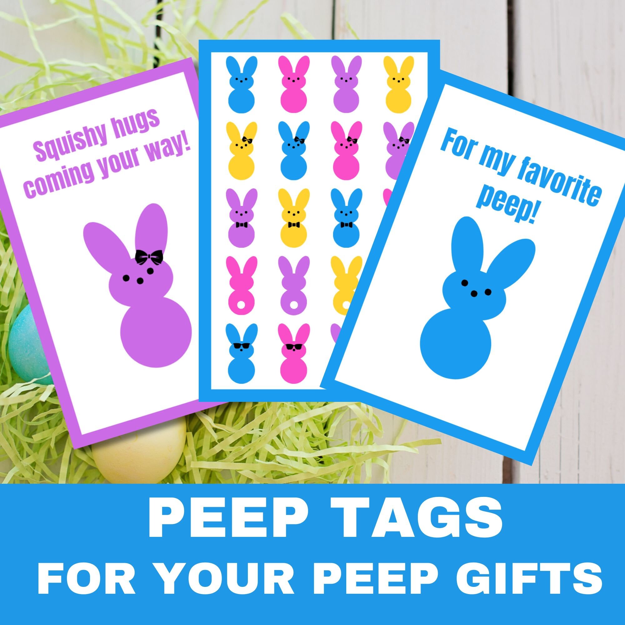 Pocket Hug Printable Peep Card, Peep Tags Handmade Gifts, Handmade ...
